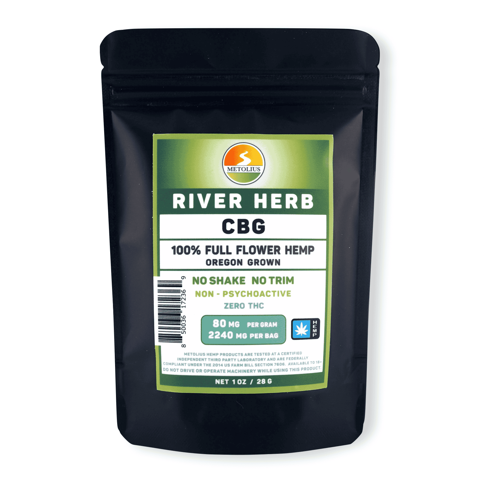 RIVER HERB - CBG FLOWER – METOLIUS WELLNESS / METOLIUS HEMP COMPANY LLC